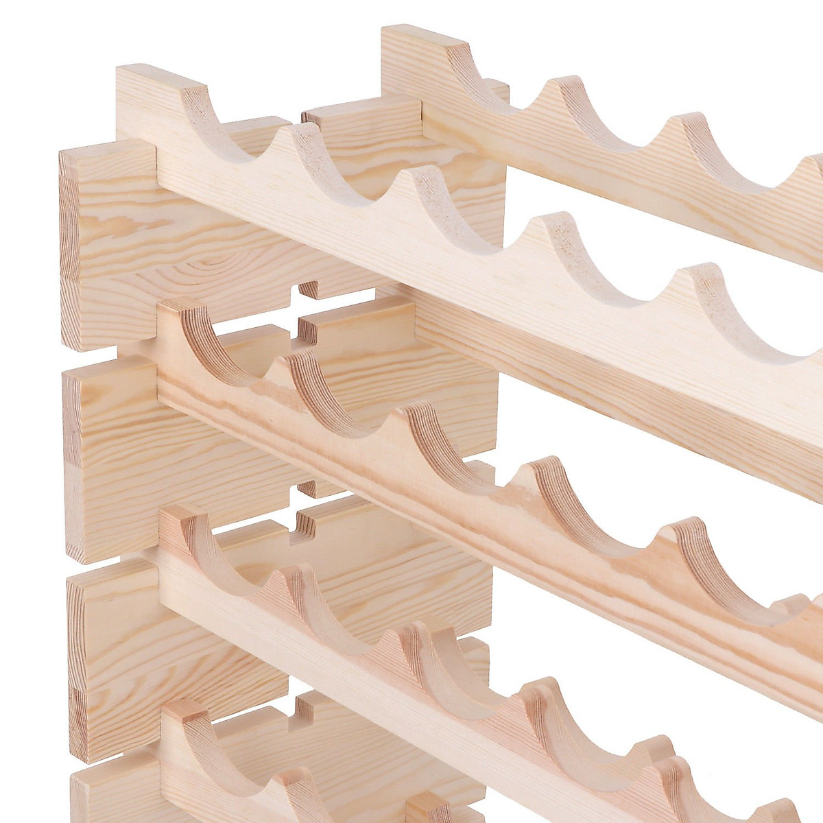 ZenStyle Wine Rack, Wooden Stackable Wine Cellar Racks, Wine Storage Racks Countertop, Free Standing Wine Bottle Stand Holder Display Shelves (8 Tier 96 Bottles)