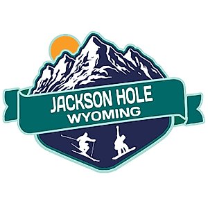 Jackson Hole Wyoming Ski Adventures Souvenir 2 Inch Vinyl Decal Sticker Mountain Design