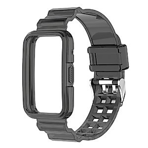 LOKEKE for Huawei Watch Fit Replacement Wrist Band - Transparency Replacement Silicone Wrist Watch Band Strap For Huawei Watch Fit(Black)