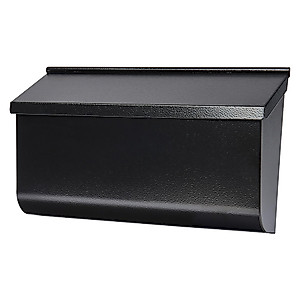 Architectural Mailboxes Woodlands Galvanized Steel Wall Mount Mailbox, L4010WBAM, Black, Medium Capacity