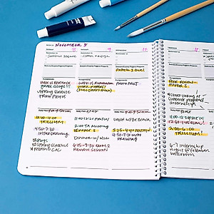 Class Tracker Ultimate College Planner - Undated Daily, Monthly, and Weekly Planner for Students (Black & Cream)