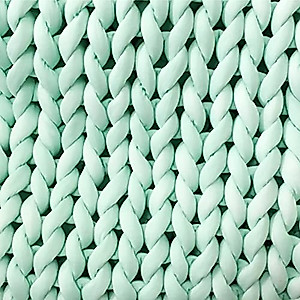 Arm Knitting Yarn for Chunky Braided Knot Throw Blanket DIY, Soft Extra Cotton Washable Tube Bulky Giant Yarn for Weave Craft Crochet (Light Green 0.55lb)