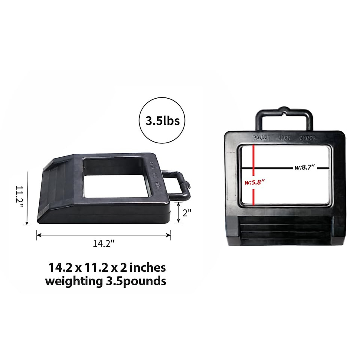 Rubber Truck Chock Heavy Duty Pallet Jack Stopper 14.2" L x 11.2" W x 2" H 2 Pecs
