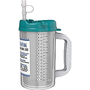 32 oz Insulated Cold Drink Hospital Mug with Teal Lid and Straw | Water Essential Travel Mug