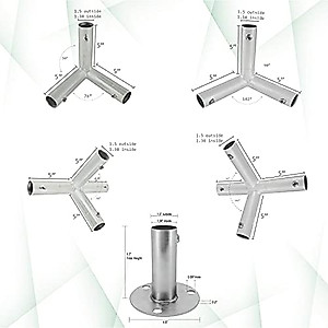 Simond Store Canopy Fittings KIT for 10’X 30’ Frame Slant Roof, Low Peak Connectors for Boat Shelter Carport Frame Outdoor Canopies Garden Shade Party Tents Garage Batting Cage