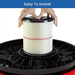 2 Pack CMXZVBE38754 Filter for Craftsman Shop Vac Wet Dry 5 to 20 Gallon, 9-38754 Red Stripe General Purpose for Craftsman 5 6 8 9 12 16 32 Gallon Shop Vacuum Replacement Filters