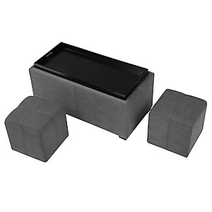 Christopher Knight Home Drake Fabric Ottoman, Gray