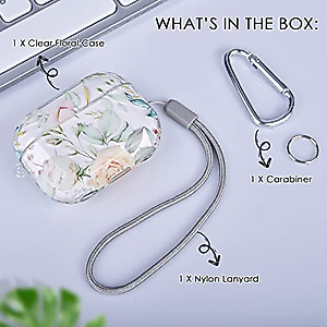 CAGOS for Airpods Pro 2 Case 2022, Clear Cute Floral Airpods Pro 2nd Generation Case Cover with Anti-Lost Lanyard Strap and Keychain for Women Girls Teens, Peonies