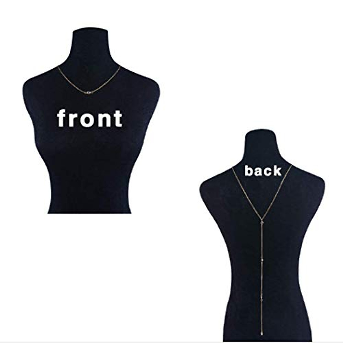 Artmiss Wedding Bridal Backdrop Necklace Crystal Back Necklace Gold Jewelry for Women