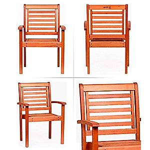 Amazonia Stackable Eucalyptus Chair Light Brown 23Lx25Wx35H