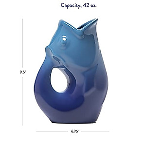 Gurgle Pot Fish Pitcher - Ombre Dark Gradient Blue