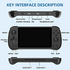 Powkiddy X55 Handheld Retro Game Console with 30000 Games, 5.5-Inch Game Arcade Video Gaming Console ( 16G+256G Black) Handheld Emulator - 2023 Latest Version