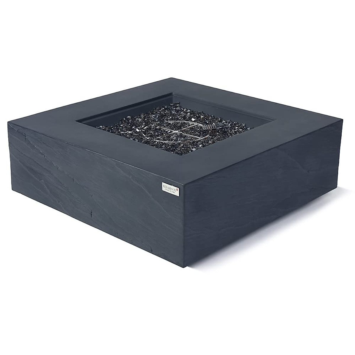 Elementi Plus Roraima Outdoor Table 40 Inches Fire Pit Patio Heater Concrete Firepits Outside Electronic Ignition Backyard Fireplace Cover Fire Glass Included Liquid Propane