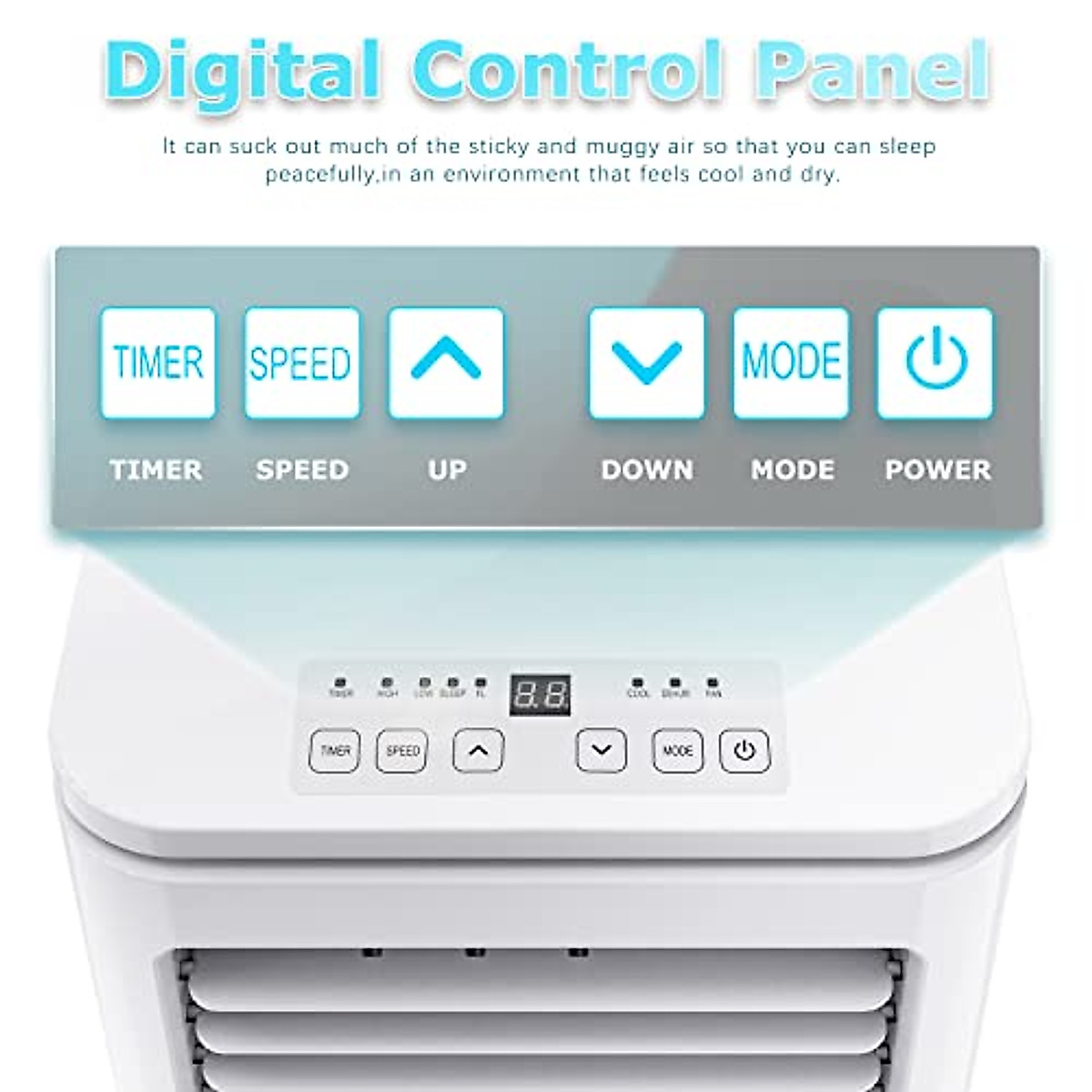 LEMBERI 8000 BTU Portable Air Conditioners with Remote Control,Quiet Room AC Unit up to 350 Sq Ft,3 in 1 Compact Cooling Unit with Dehumidifier and Fan Functions, with Remote Control