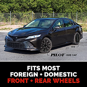 Pilot Automotive WH555-16GM-B 16 Inch Spyder Gunmetal Grey Universal Hubcap Wheel Covers For Cars - Set Of 4 - Fits Most Cars