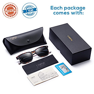 CARFIA Acetate Polarized Sunglasses for Women Small Face - AntiGlare UV400 Protection CA5354