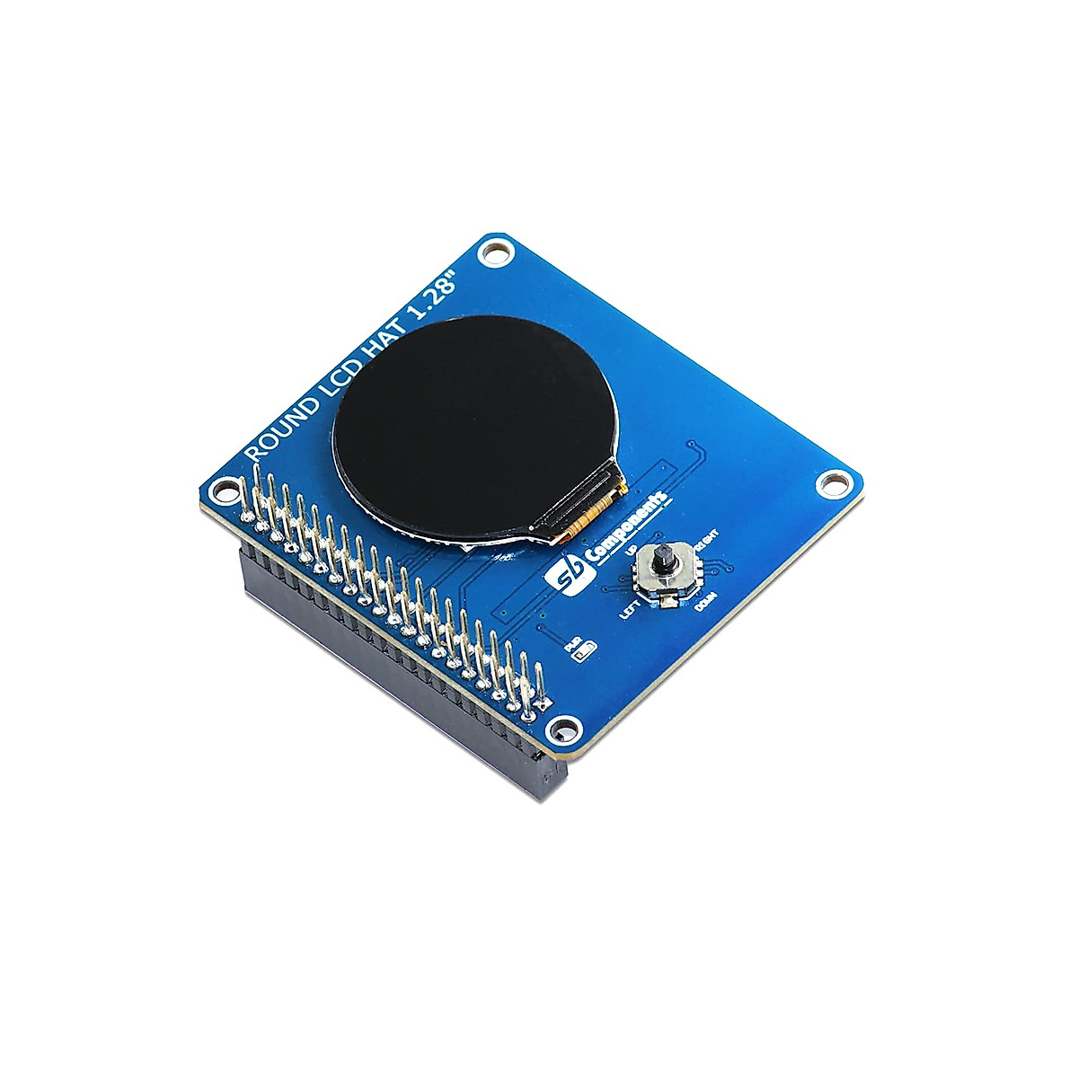 sb components Round LCD HAT for Raspberry Pi 4B/3B+/3B/2B/B+/A+/Zero and Zero W, 1.28inch Display, 240x240 Resolution, 65K RGB Colours Expansion Display Module for Raspberry Pi