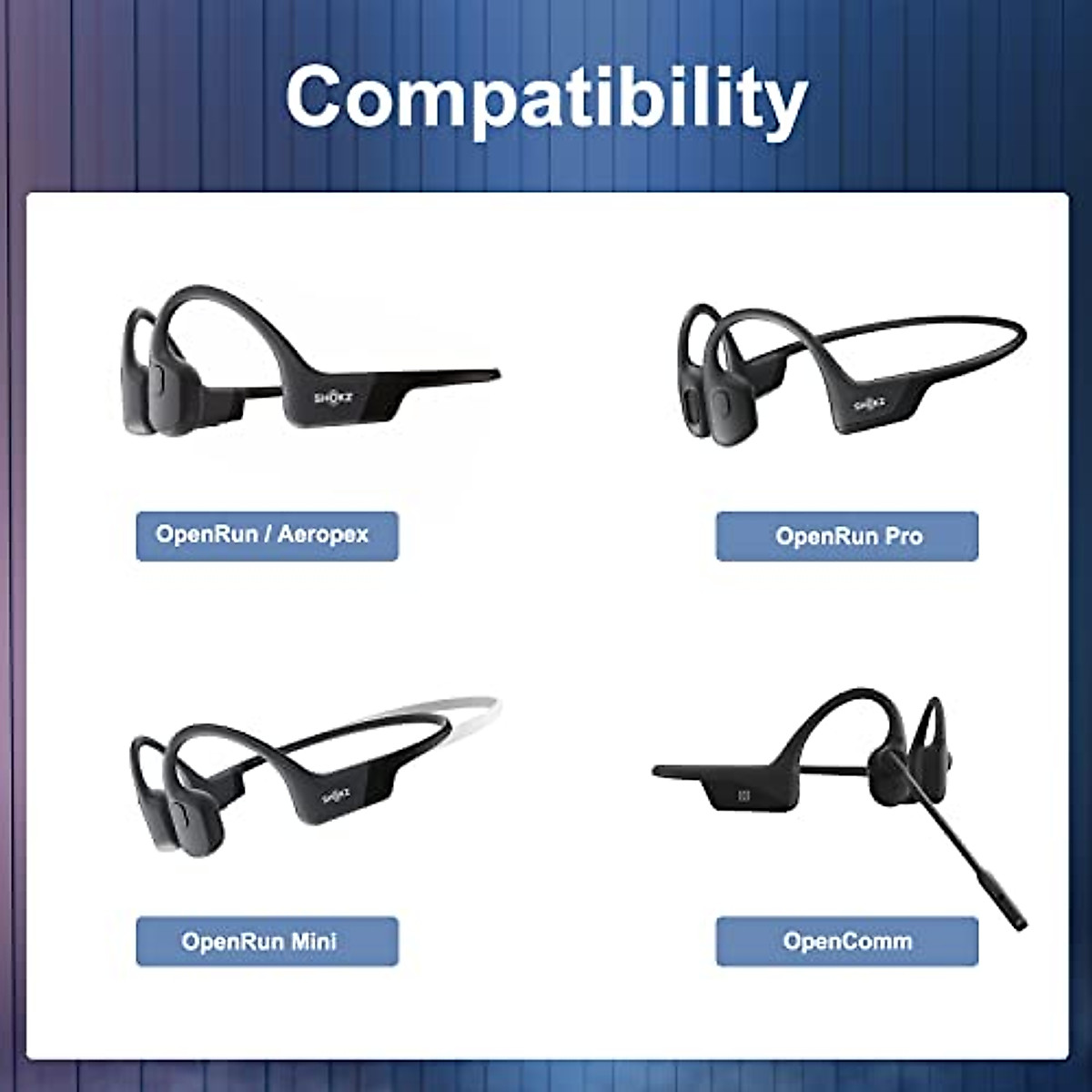 seynli (2-Pack) Charging Cable for Shokz Aeropex/OpenRun, OpenRun Pro, OpenRun Mini & OpenComm, for Aftershokz Charging Cable, Magnetic USB Cable Compatible with AfterShokz Headphones Charger - 3.3ft