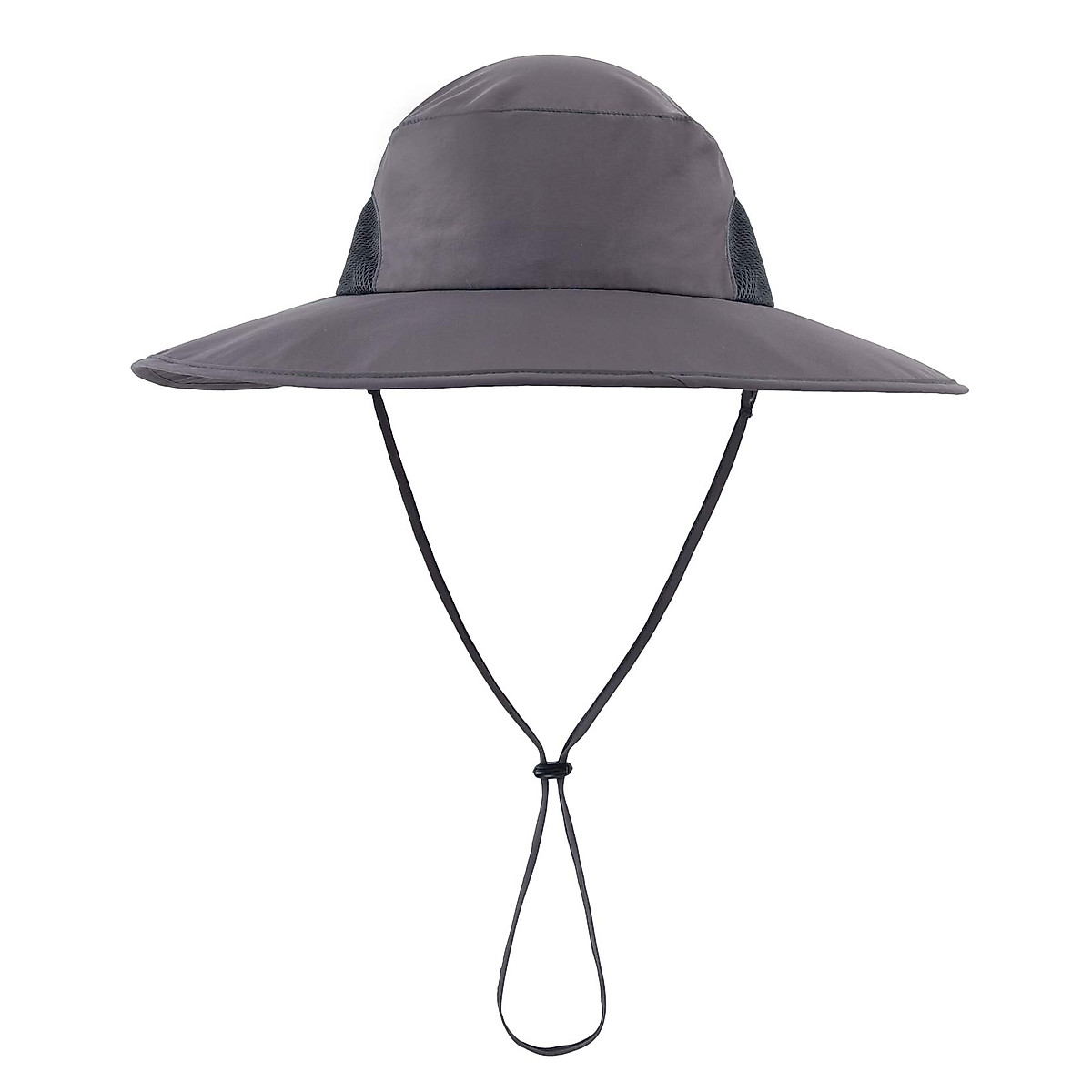 Home Prefer Mens UPF50+ Sun Hat Large Brim Fishing Hat with Neck Flap Summer Beach UV Protection Hat Dark Grey