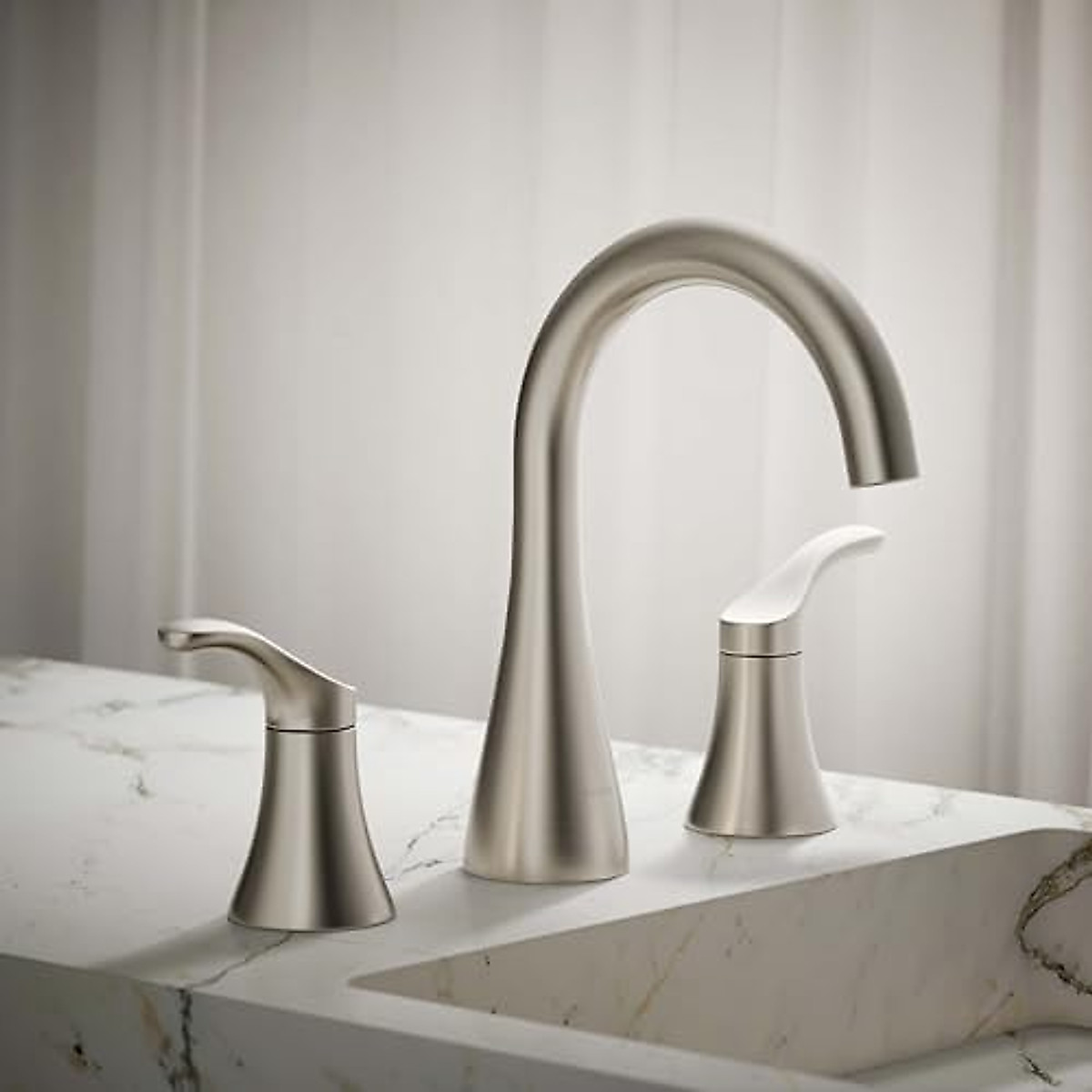 Kohler 27390-4K-BN SIMPLICE® Widespread bathroom sink faucet, 1.0 GPM, Vibrant Brushed Nickel