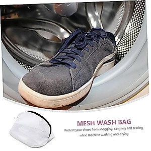 Unomor 2pcs Laundry Bag Wash Bag Mesh Wash Bag Travel Shoe Bags Shoes Washing Bag Sock Sneakers Sneaker Washing Bag Shoes Wash Pouch Sneaker Wash Pouches Stand White