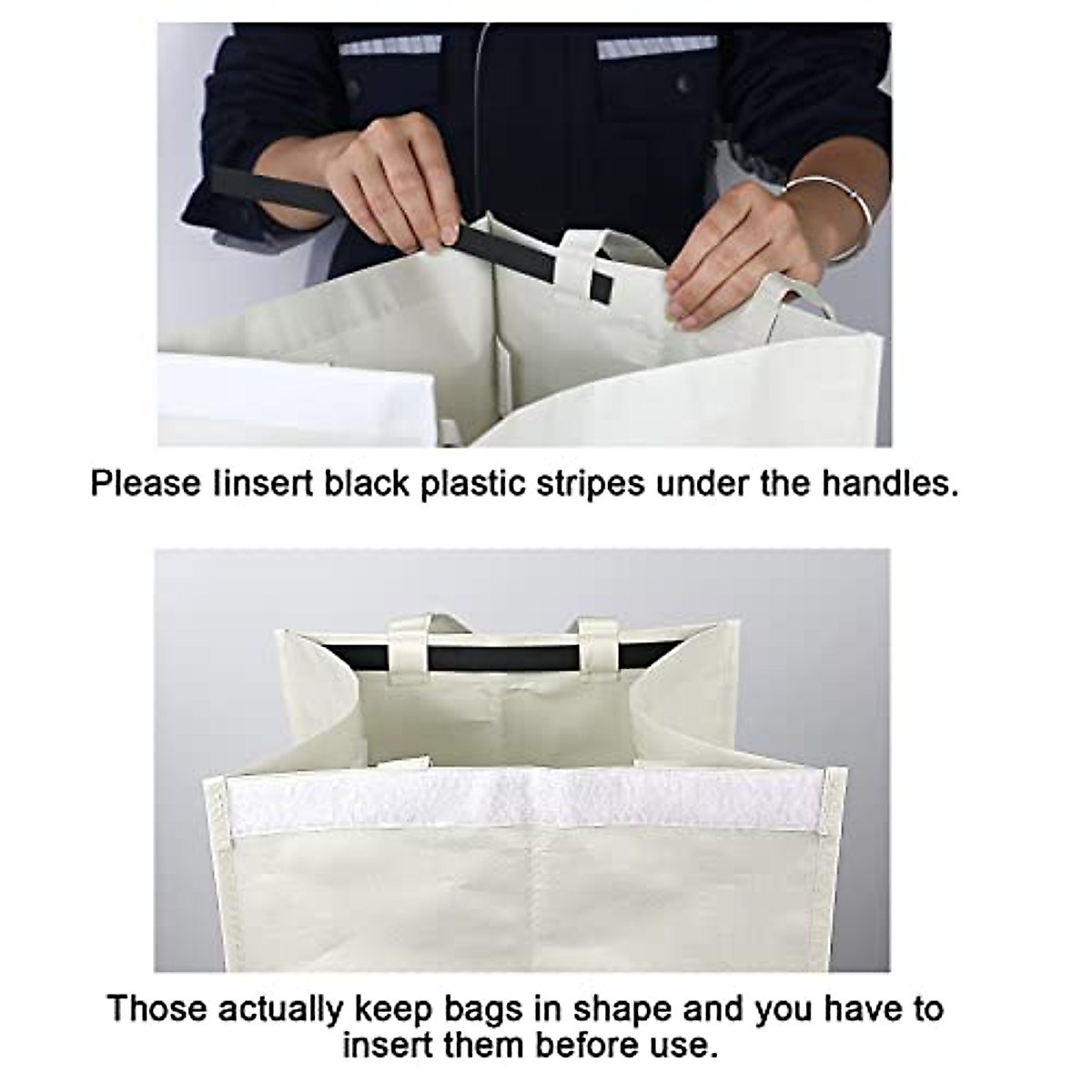 JIALAI HOME 2 Pack Separate Recycling Waste Bin Bags, Recycle Bins for Kitchen Home - 28 Gallon Trash Bin, Recyclable Waste Trash Sorting Organizer, Durable, Washable, Affordable Recycle Bags