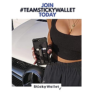 LIFESTYLE DESIGNS The StickyWallet – Premium Spandex Stick-on Phone Wallet Card Holder for any Case – Unique Double Pocket Design + Finger Strap (1 Pack)