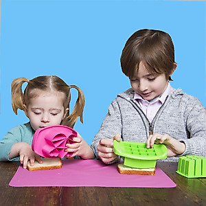 FunBites Food Cutter for Kids, Green Squares