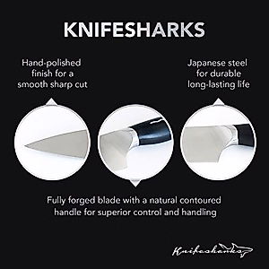 Knifesharks Chef Knife 8 inch - Japanese Super Steel - Razor Sharp, Superb Edge Retention, Rust-Proof, Stain & Corrosion Resistant Chefs Knives