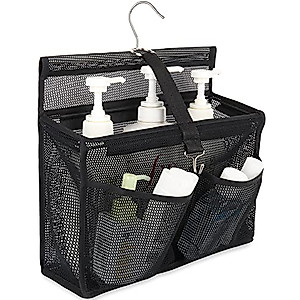 Phying Hanging Hook Mesh Shower Caddy College with 3 Pockets, Organizer Storage Bath Baskets for Gym, Swimming and Travel, College Dorm Rooms