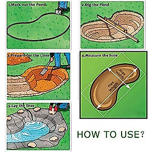 13X10 Ft Pond Liner 20Mil Flexible Liners Water Garden Fish Pond Liner Elasticity LDPE Pound Skins