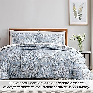 Southshore Fine Living, Inc. Oversized King Comforter Bedding Set, Down Alternative Boho Bedspread, Paisley Print Comforter, King/California King with 2 Matching Shams, Pure Melody Aqua