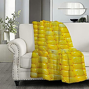 Golden Corn Blanket Cozy Soft Lightweight Flannel Throw Blanket for Bed Sofa Travel All Season Pets 40"x30"
