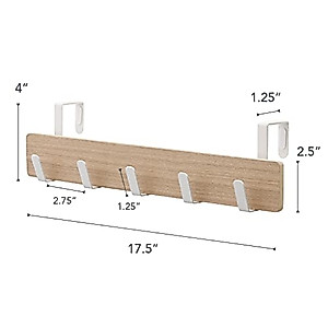 YAMAZAKI Home Ply Over The Door Hooks - Hanging Coat Rack, Beige, small