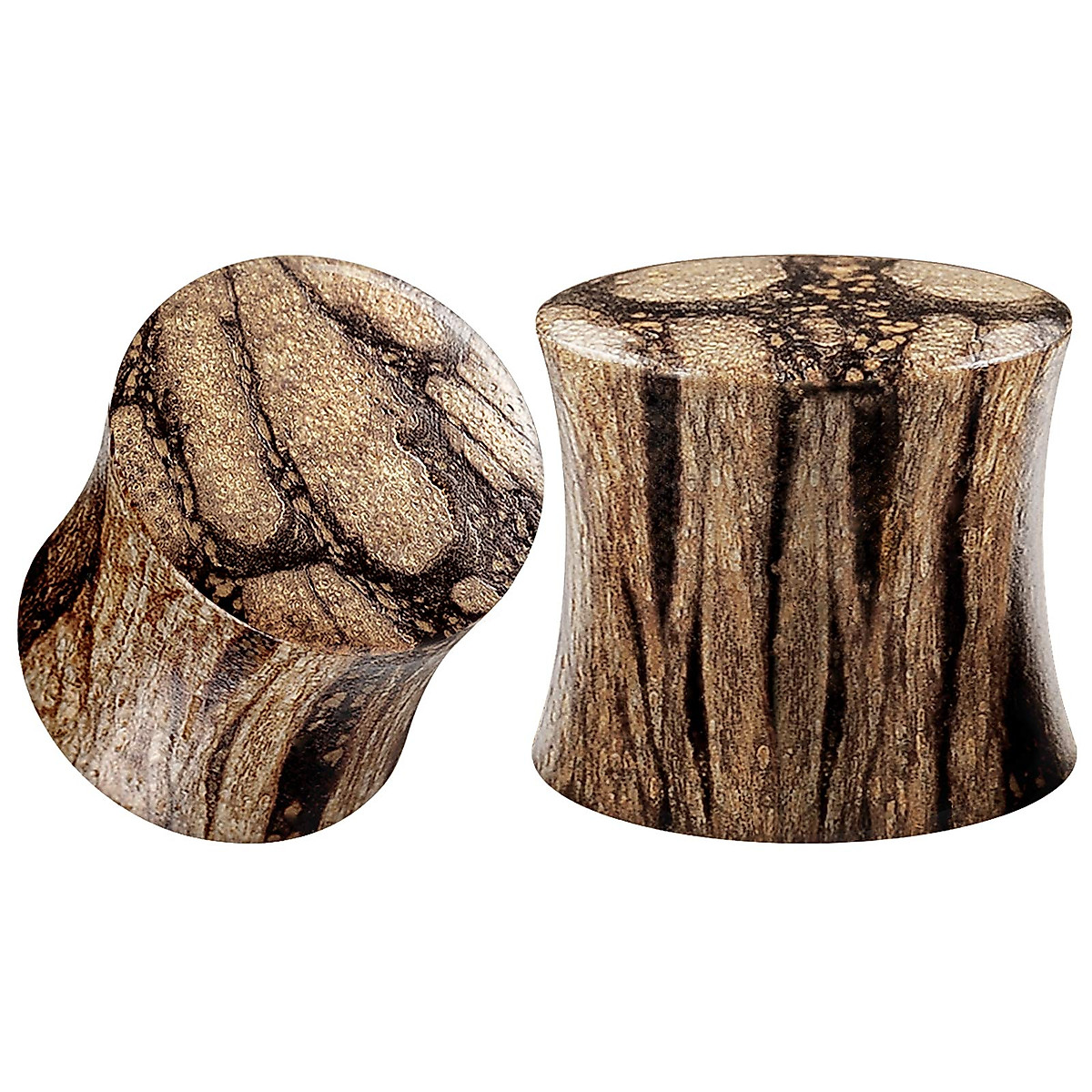 BIG GAUGES Pair of Batik Wood 1/2 Inch Gauge 12mm Double Flared Saddle Piercing Jewelry Ear Stretcher Earring Flesh Solid Plugs BG5267