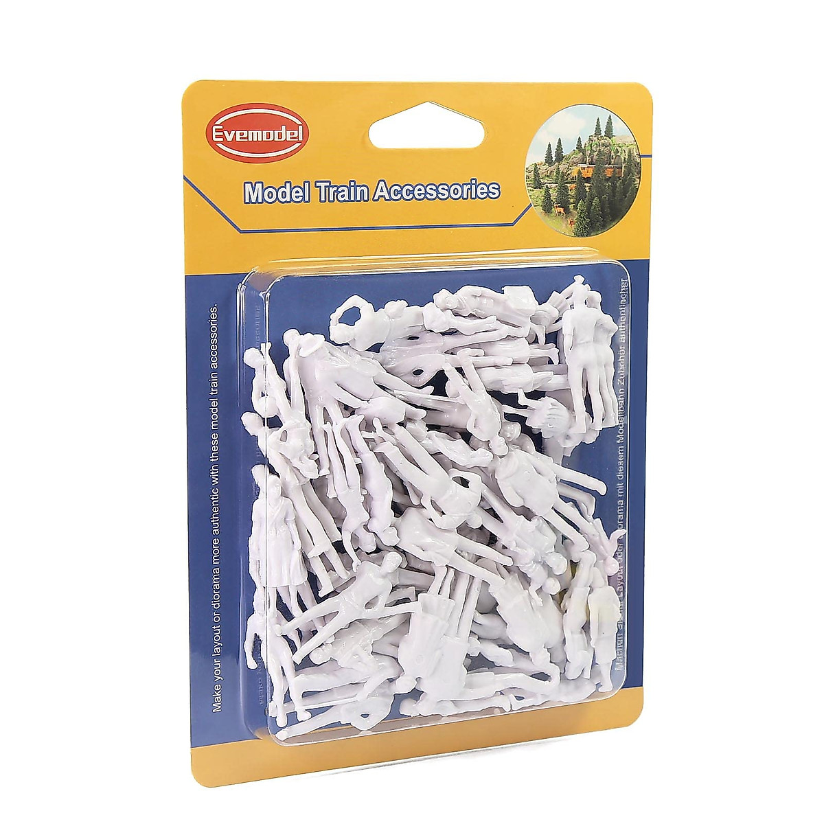 Evemodel P4310B 60pcs O Scale 1:43 Unpainted Model Standing Figures White People