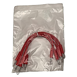 Luigis Modular Supply Spaghetti Eurorack Patch Cables - Package of 5 Red Cables, 6 (15 cm)