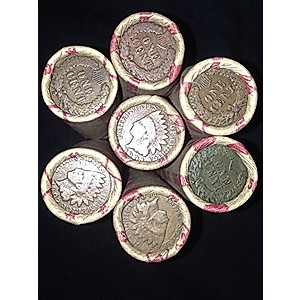 Unsearched Wheat Penny Shot Gun Roll w/ Indian Head Cent Ends Old Us Coin Shotgun Lot