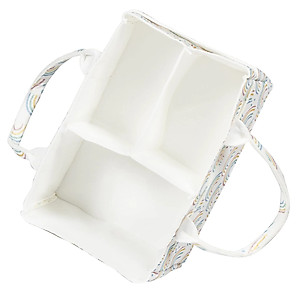 Sammy & Lou Painted Rainbow 2-Pack Felt Diaper Caddy Set, Includes Portable Diaper Organizer and Baby Wipes Caddy