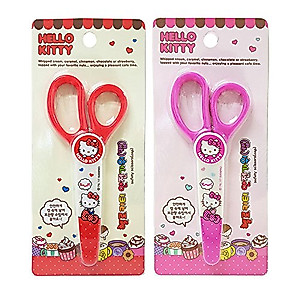New Sanrio Hello Kitty Safety Kids Scissors : Kitty Loves Sweets (Red)