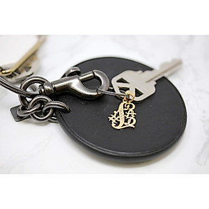 CaliRoseJewelry 10k #1 Dad Best Dad Handmade Keychain Charm Pendant for Father in Yellow Gold