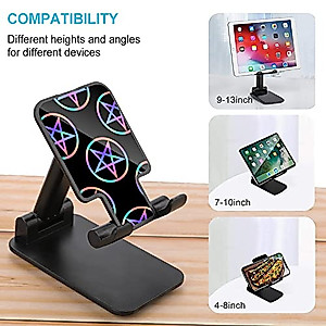 Magic Bright Pentagram Print Cell Phone Stand Compatible with iPhone Switch Tablets Foldable Adjustable Cellphone Holder Desktop Dock (4-13")