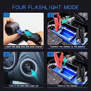 XNEMU Car Jump Starter, 2000A Peak 20000mAh (Up to 8.0L Gas or 6.5L Diesel Engine) 12V Auto Booster Battery Pack Jump Box with Quick Charger Smart Jump Cables