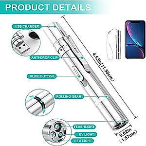 Cowjag Cat Toys, Laser Pointer with 7 Adjustable Patterns, USB Recharge Laser, Long Range and 3 Modes Training Chaser Interactive Toy, Dog Laser Pen Toy