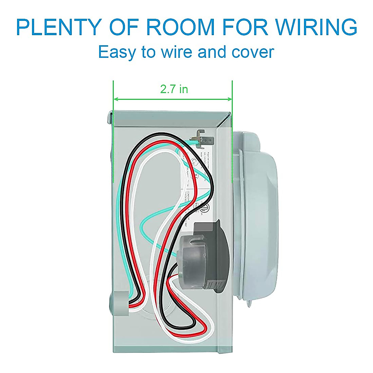 50 Amp Power Inlet Box, NEMA SS 2-50P, 125/250 Volt, 12,500 Watts Generator Power Inlet Box, Weatherproof, Outdoor Use, ETL Listed