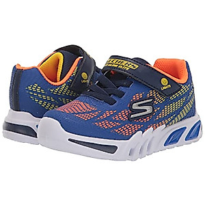 Skechers Kids Boy's Flex-Glow Elite-Vorlo Sneaker, Royal/Orange, 10 Toddler
