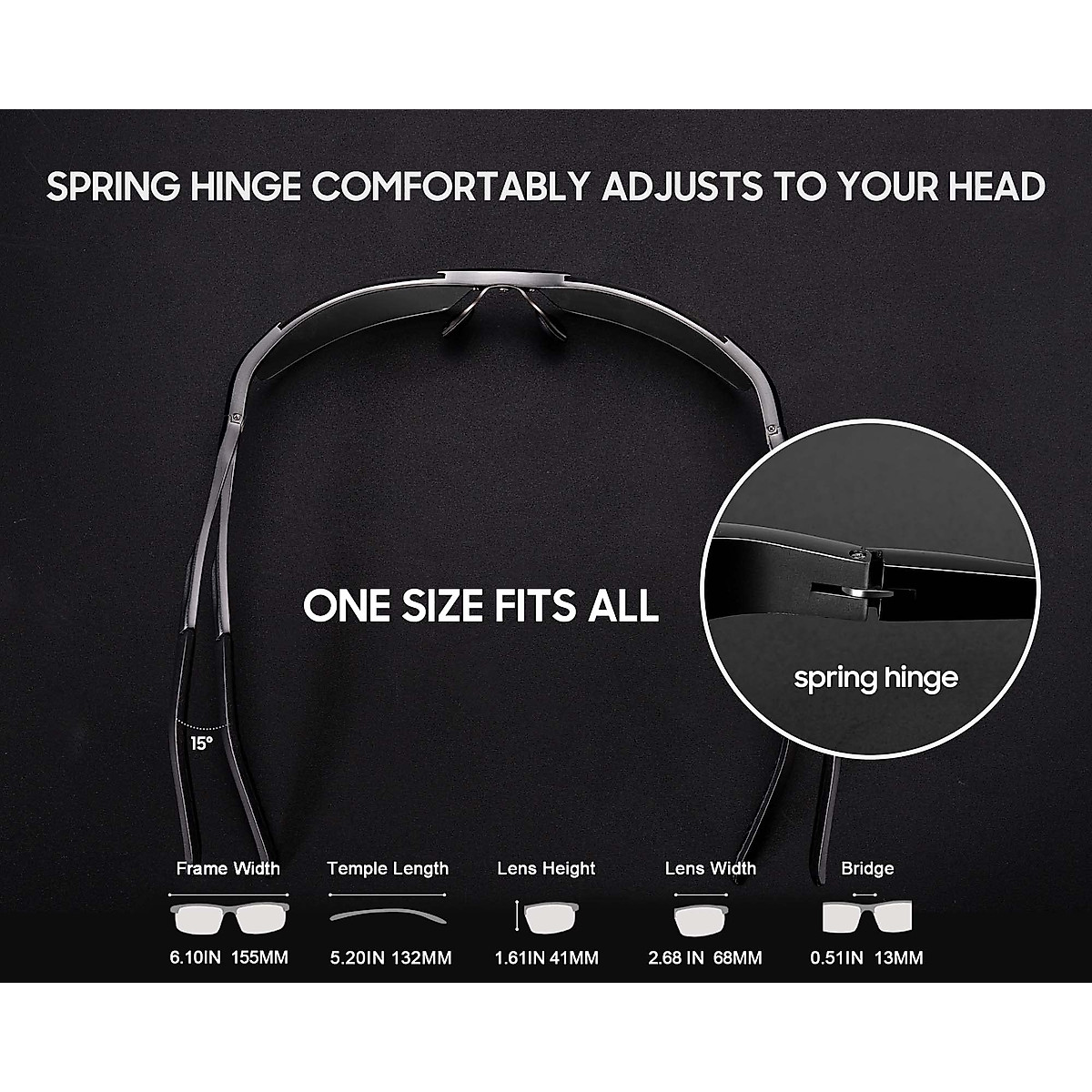 TJUTR Mens Polarized Photochromic Sunglasses Day & Night Driving Glasses Anti Glare | Ideal for Low to Medium Light Condition (Metal Gun/Grey Photochromic Polarized Lens)