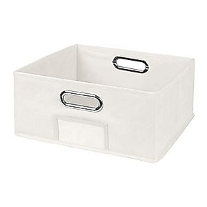 Niche Cubo Low Open Folding Fabric Bin, Single, White