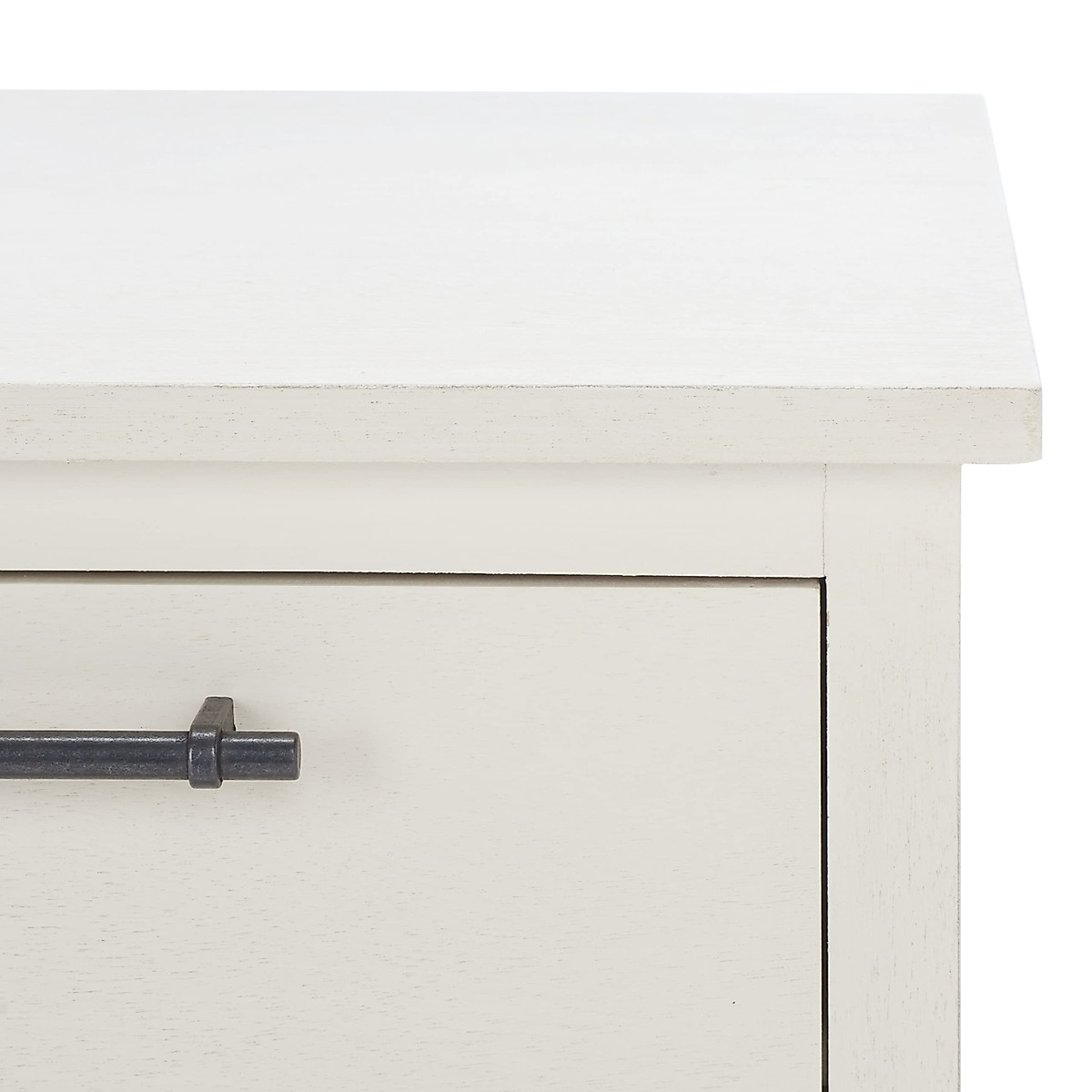 SAFAVIEH Home Collection Filbert Distressed White 4-Drawer Entertainment Stand up to 55" Flatscreen TV (Fully Assembled) Media Unit