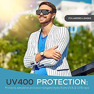 iSafety Post Cataract Surgery Sunglasses | Dark Glasses for After Eye Surgery - Lasik Sunglasses | Cataract Sunglasses